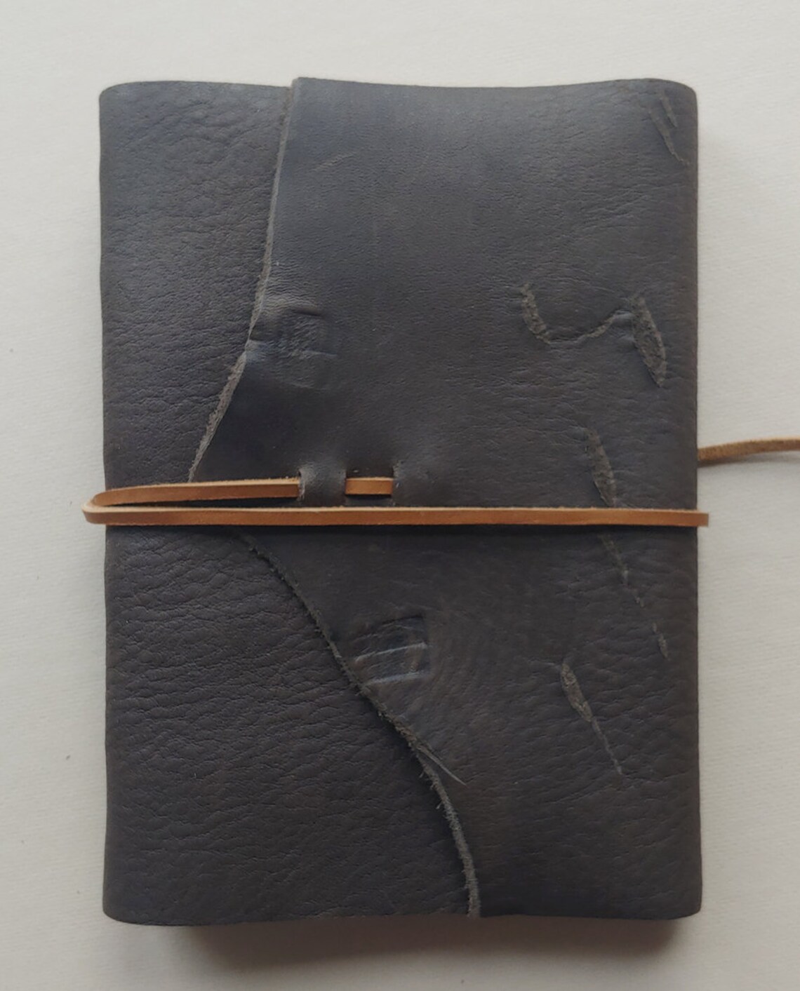 Rugged Distressed Leather Journal 5.5"x 7.5" Charcoal Gray Leather ...