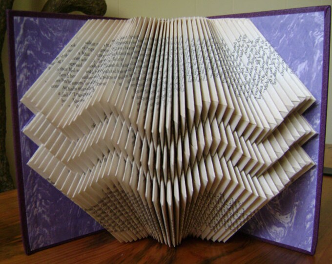 Folded Book Art, Waves II, Recycled Book Sculpture, Office/home Decor ...