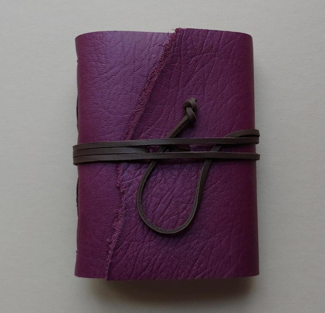 Leather Journal 4" X 6" Purple Leather Notebook Diary Sketchbook Travel ...
