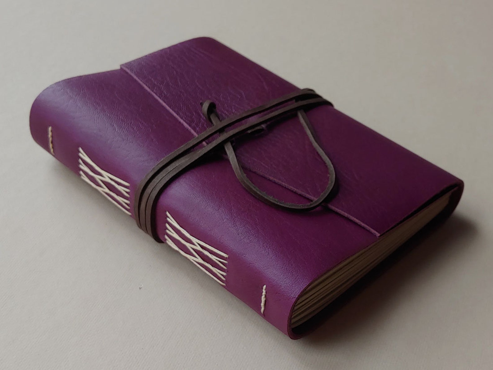 Purple Leather Journal 5.5"x 7.5" Leather Notebook Travel Diary ...