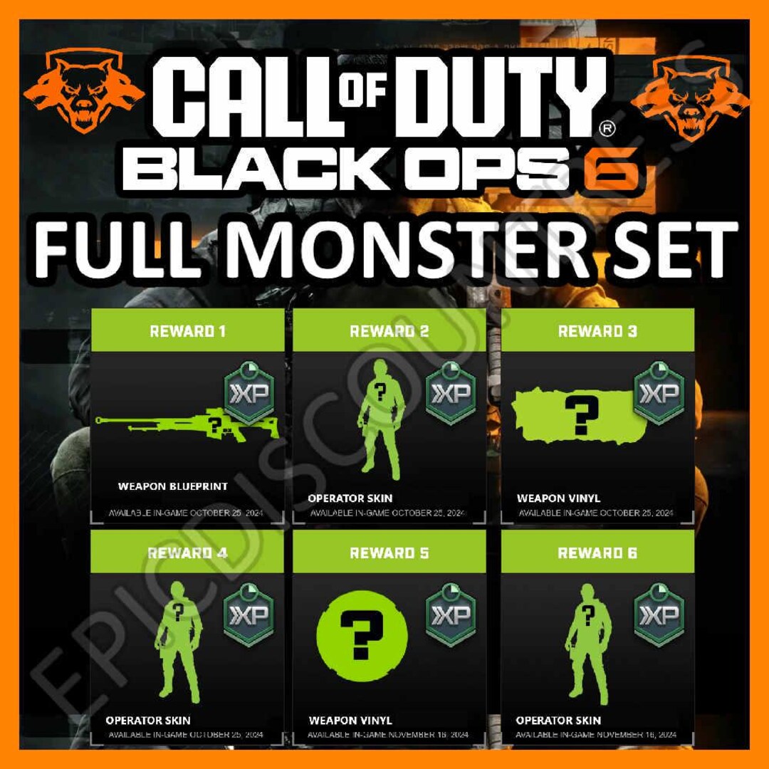 Call of Duty Black Ops 6 BO6 Monster Energy Full Set - Etsy Sweden