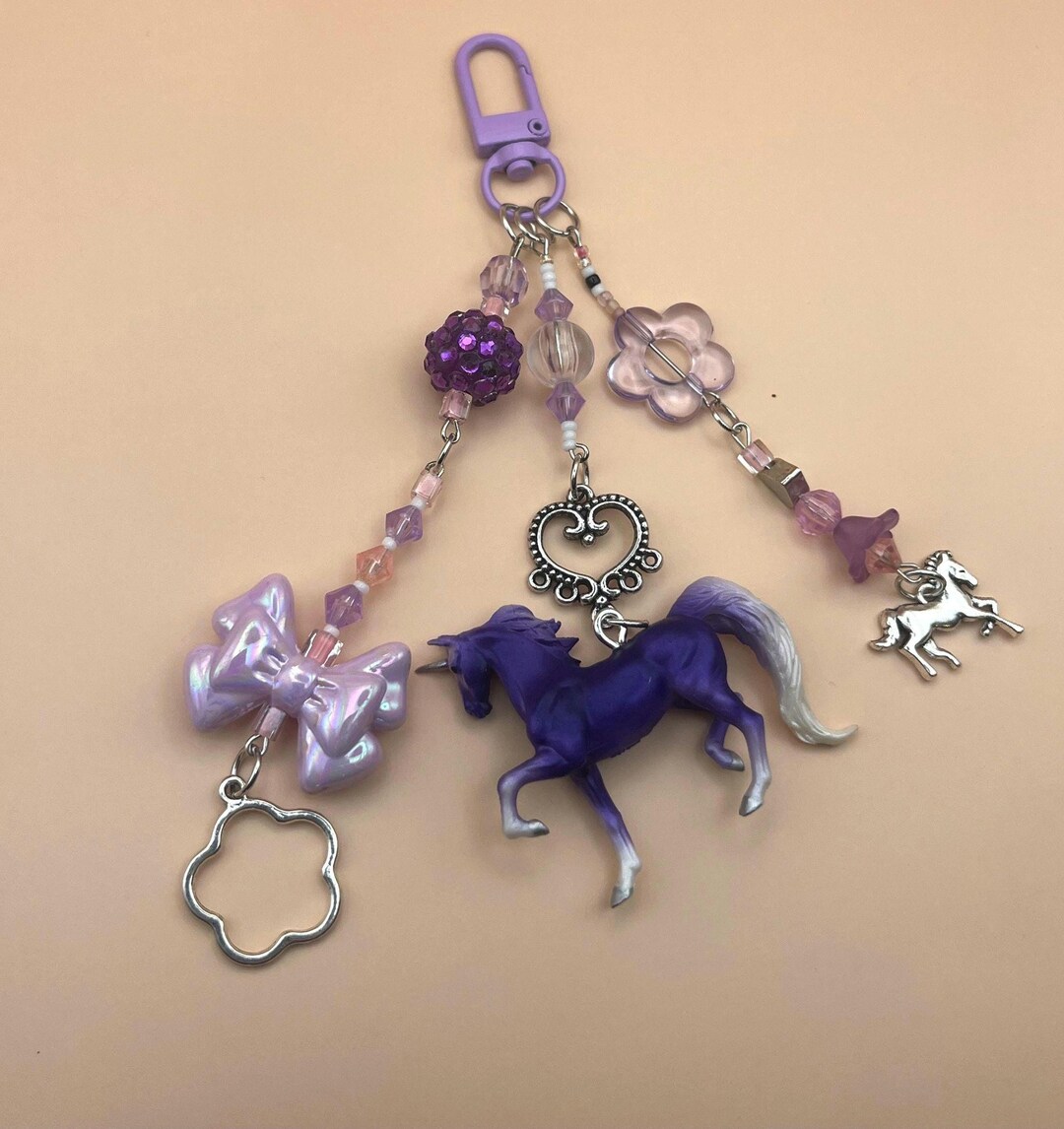 Unicorn Keychain / Purple Horse / Y2k / Trinket Keychain / Bag Charm ...