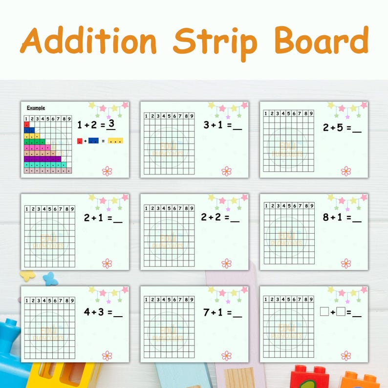 Addition Strip Board Worksheets Montessori-inspired Math Learning Tool ...