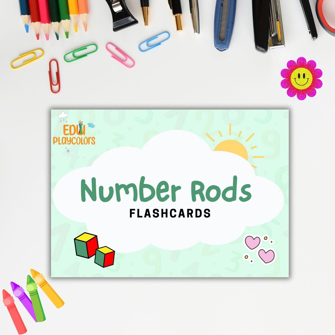 Numbered Rod Cards for Kids Printable Montessori-inspired Counting Tool ...