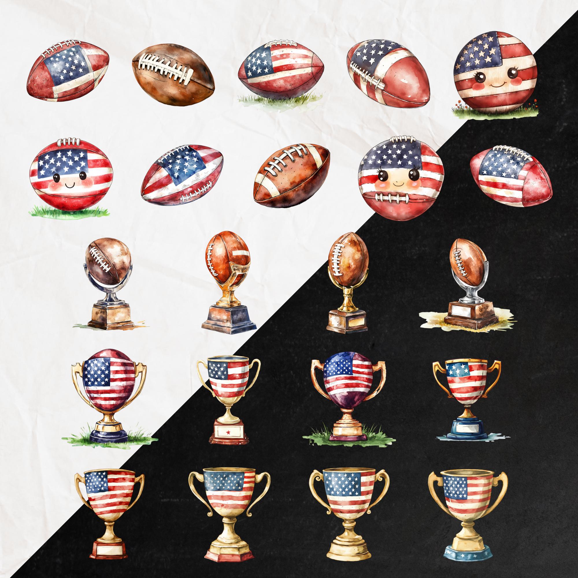 Super Bowl Clipart Bundle for Fan, American Footbal Digi for Shirt, Big ...