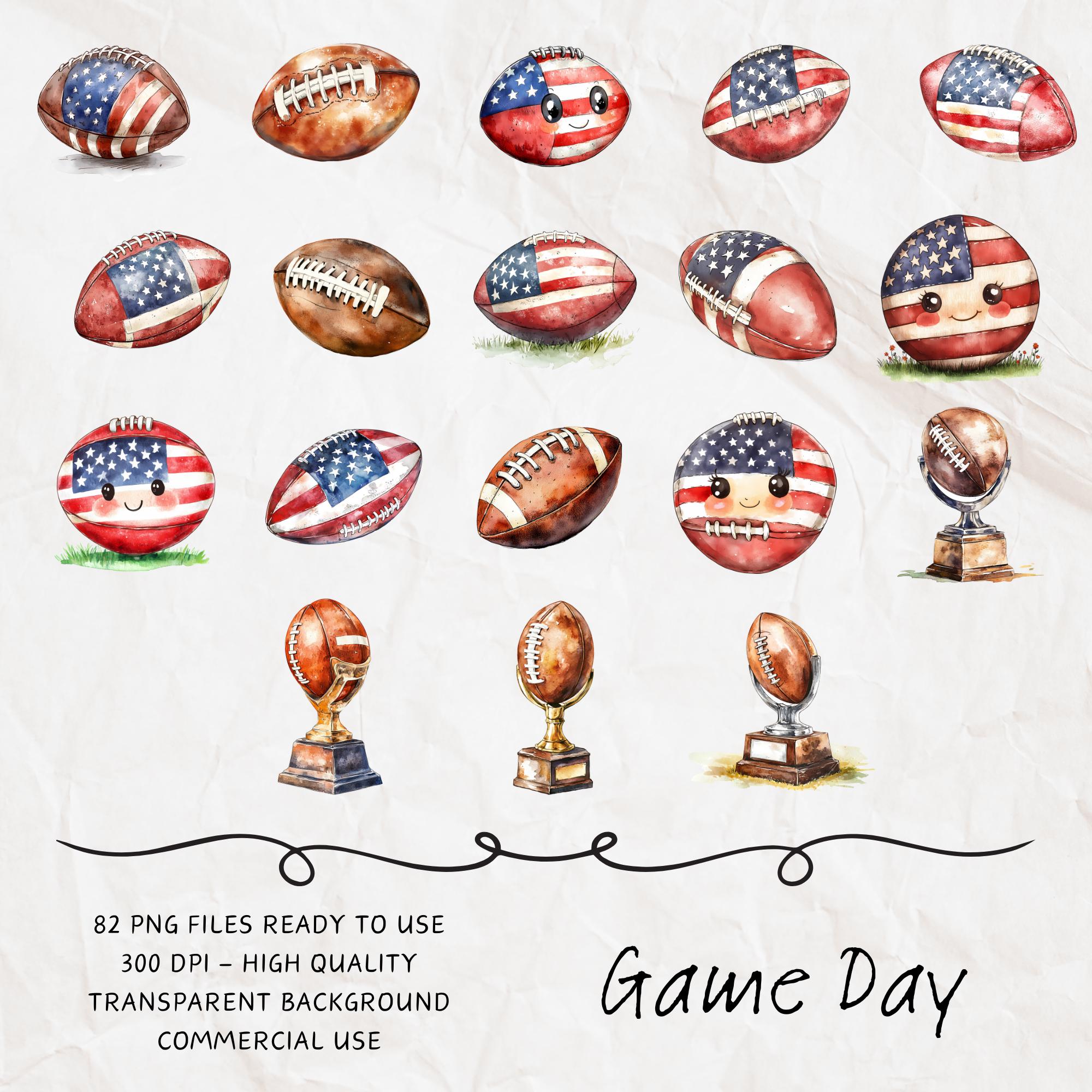 Super Bowl PNG Clipart Fan Bundle, American Football Digital Graphic ...