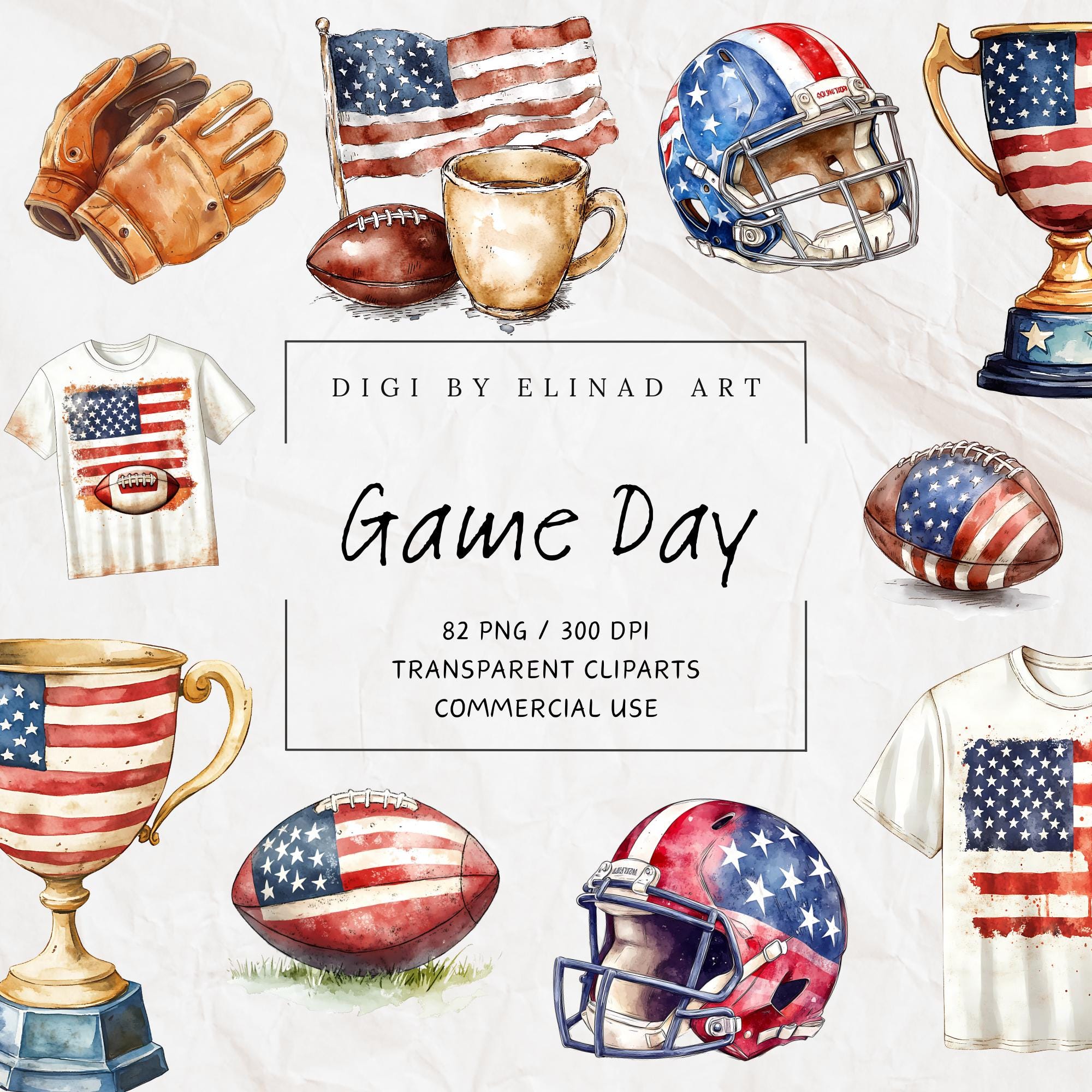 Super Bowl PNG Clipart Fan Bundle, American Football Digital Graphic ...