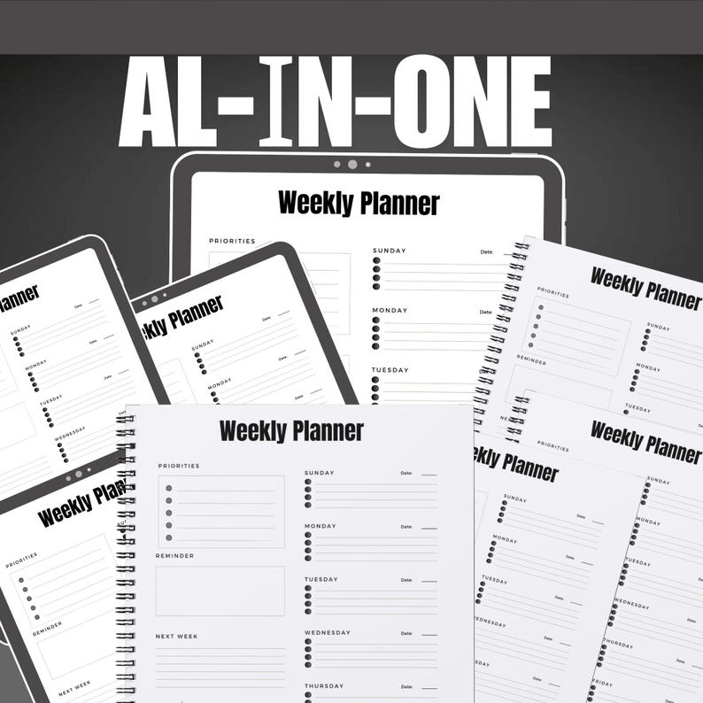 Weekly Planner,undated Weekly Planner, Student Planner,printable ...