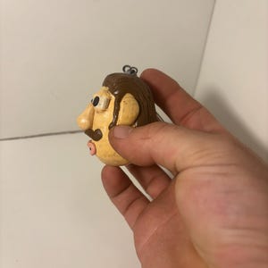 French Face Sculpture Clay Keychain - Etsy