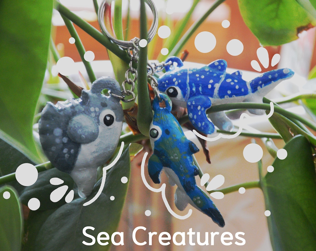 Sea Creature Keychains/shark/whale Shark/sunfish/ Fish - Etsy