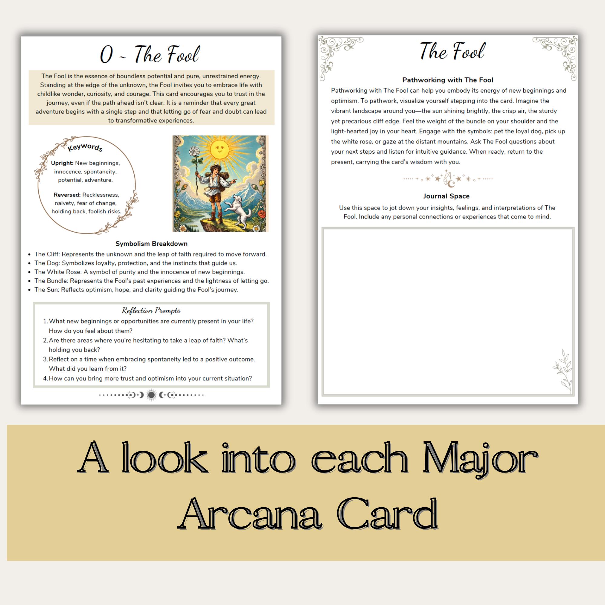 Tarot Card by Card Workbook. In-depth Meanings & Symbolism Workbook ...