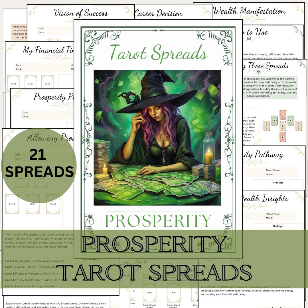 Prosperity Tarot Spreads Printable | Money Tarot Spreads | Tarot ...