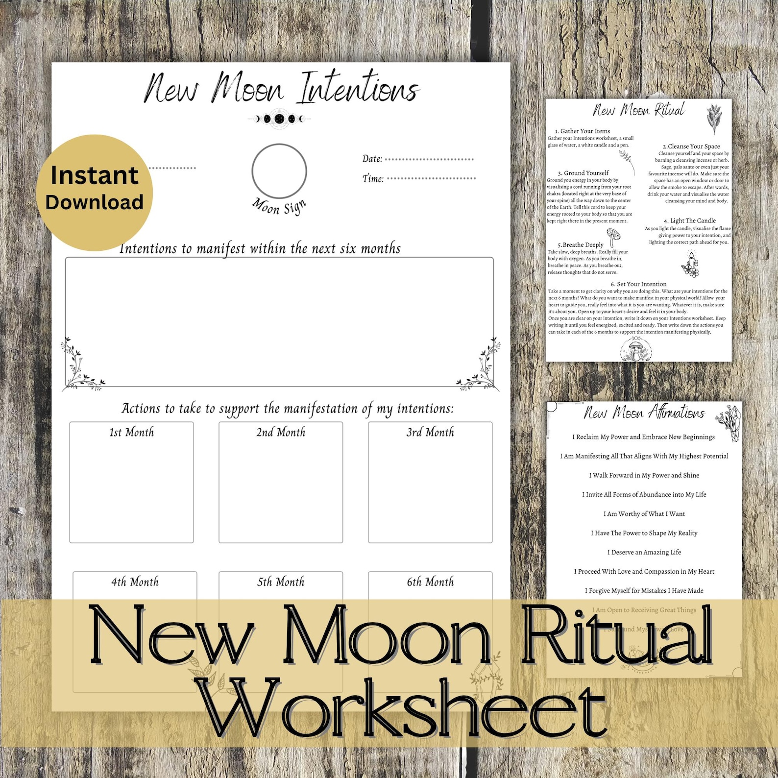 New Moon Ritual Printable | Moon Magick | Moon Manifesting Printable ...