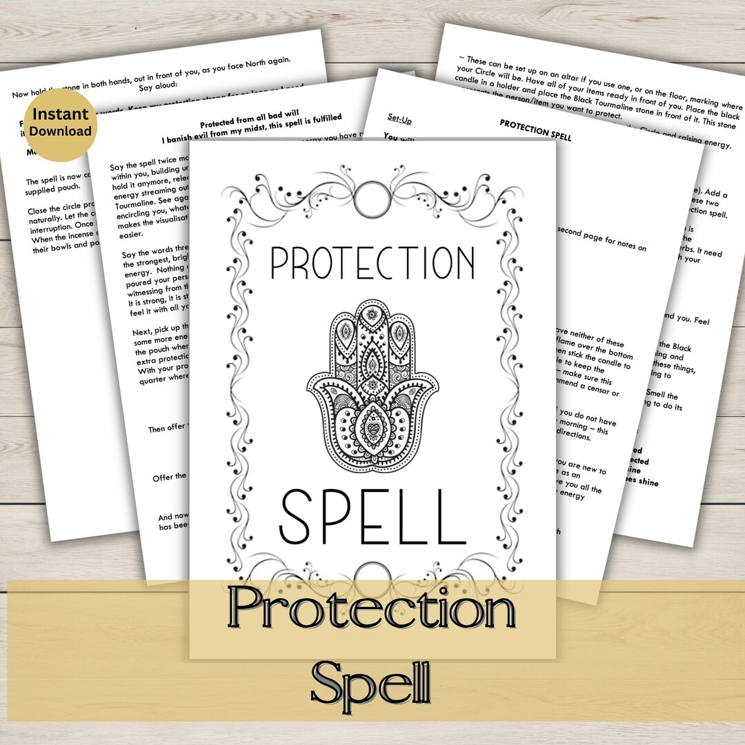 Protection Spell Printable | Protection Spell Crafting | Spell ...