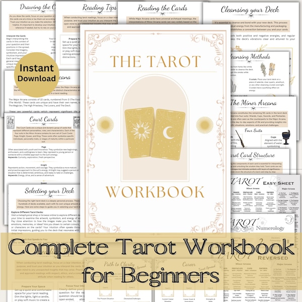Learning Tarot Deck Cheat Sheet - Etsy