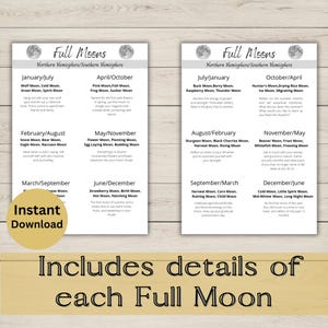 Moon Phases Journal | Full Moon | New Moon| Moon Pdf | Moon Work Book ...