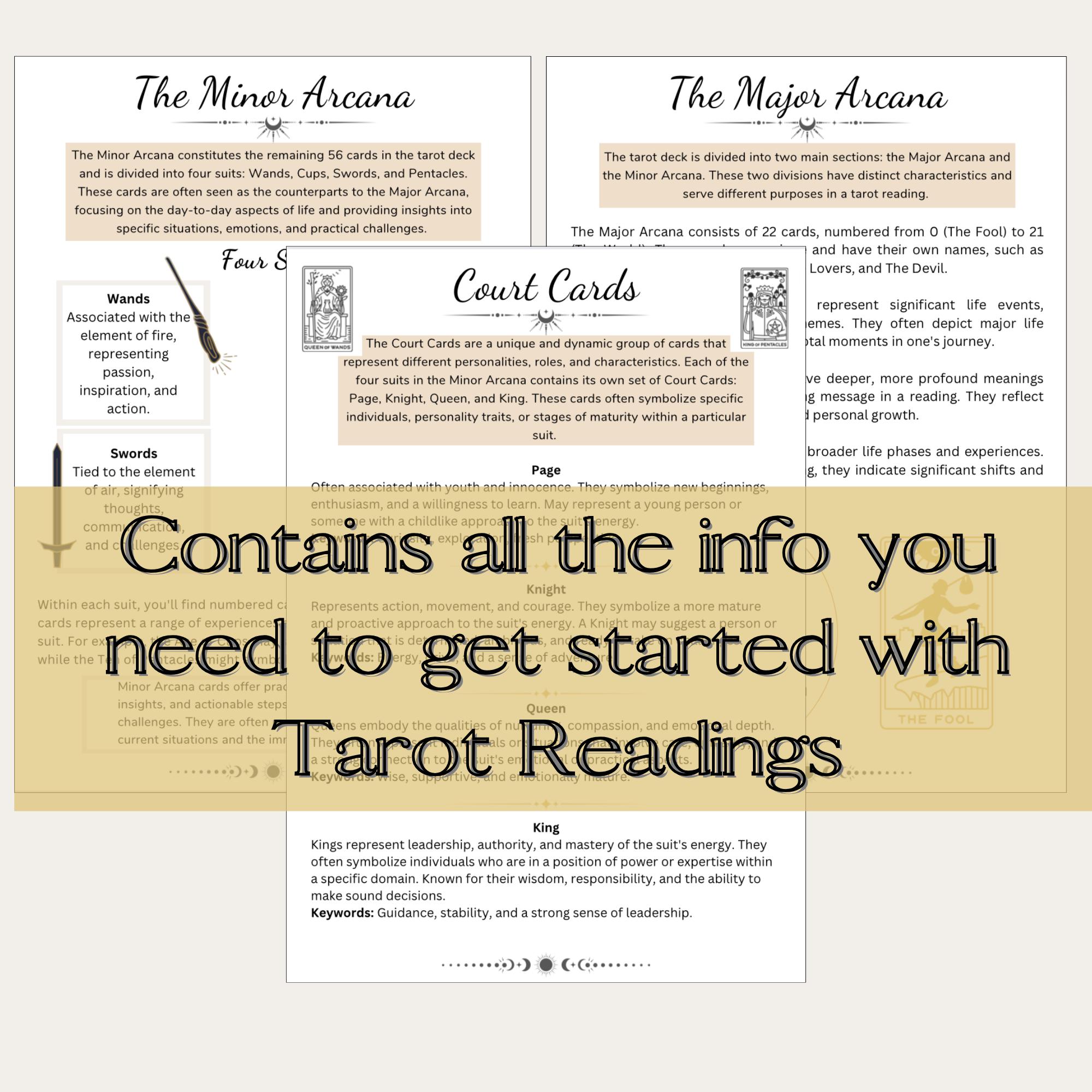 The Tarot Workbook Printable | Tarot Meanings | Tarot Printable |tarot ...