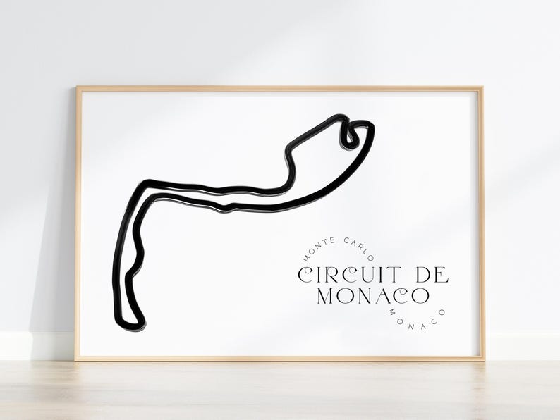 Horizontal Monaco F1 Track Poster: Minimalist Monaco Grand Prix Art ...