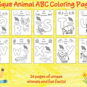 Printable ABC Animal Coloring Pages: Preschool Classroom Worksheet (PDF ...