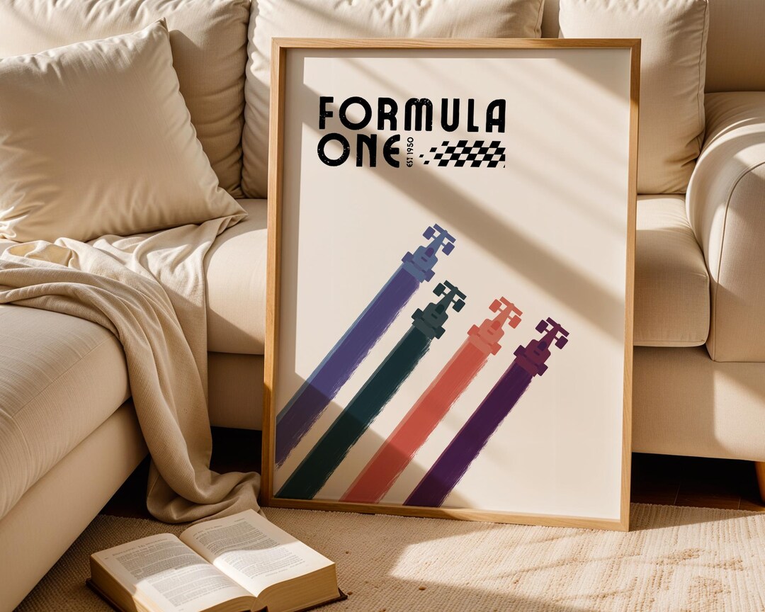 Minimalist Vintage F1 Poster, F1 Wall Art, Formula One Poster, F1 ...