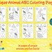 Printable ABC Animal Coloring Pages: Preschool Classroom Worksheet (PDF ...