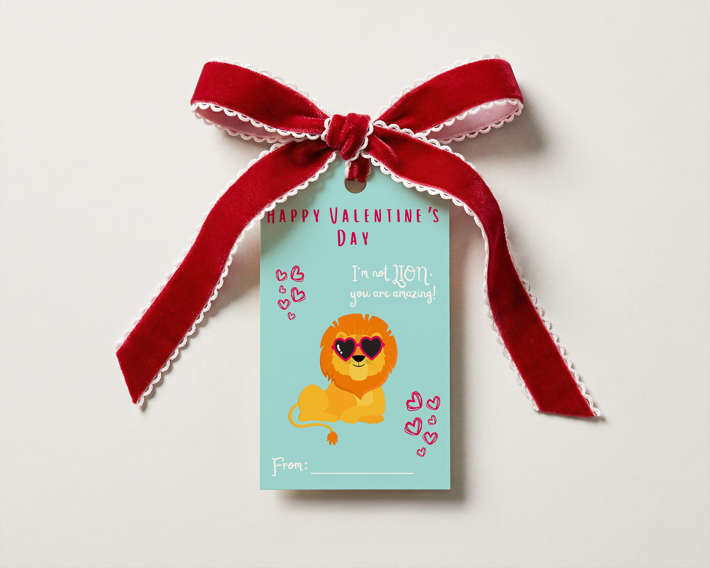 Safari Animal Valentine's Day Gift Tags: Printable Colorful Valentine ...
