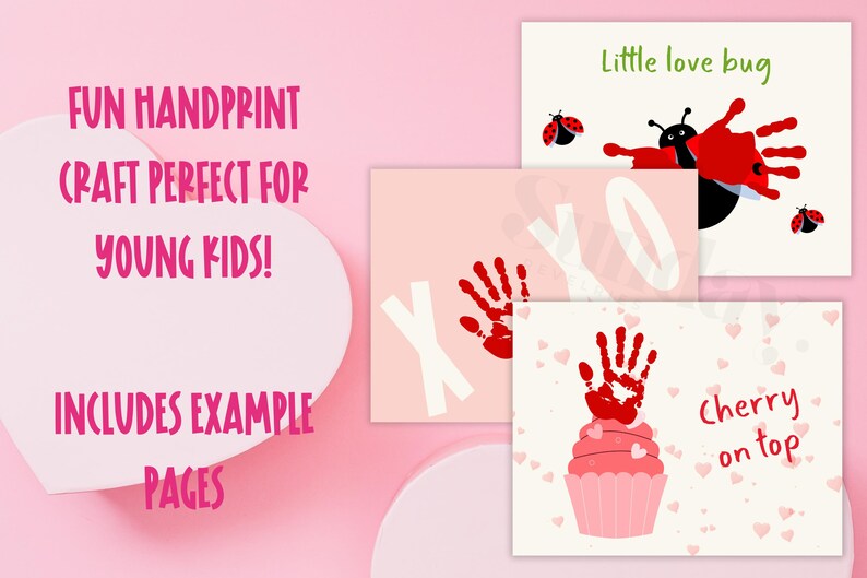Valentine's Day Handprint Art Bundle, Classroom Valentine Crafts ...