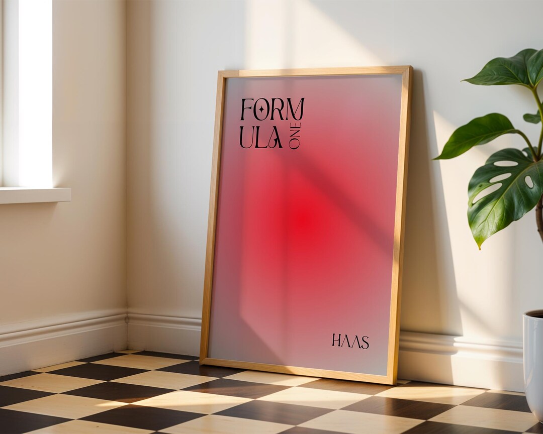 F1 Haas Team Colors Gradient Poster: Formula One Wall Art (digital ...