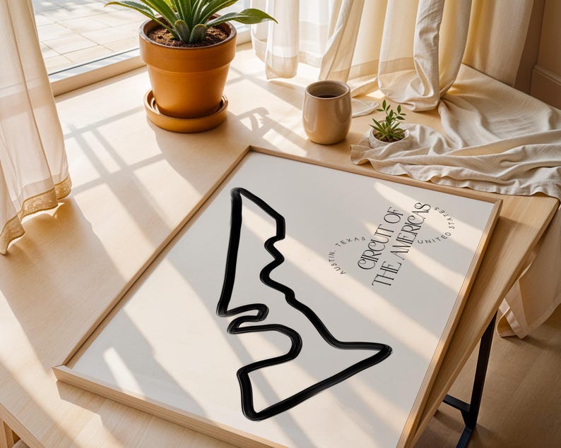 Horizontal COTA F1 Circuit Poster: Minimalist American Grand Prix Art ...