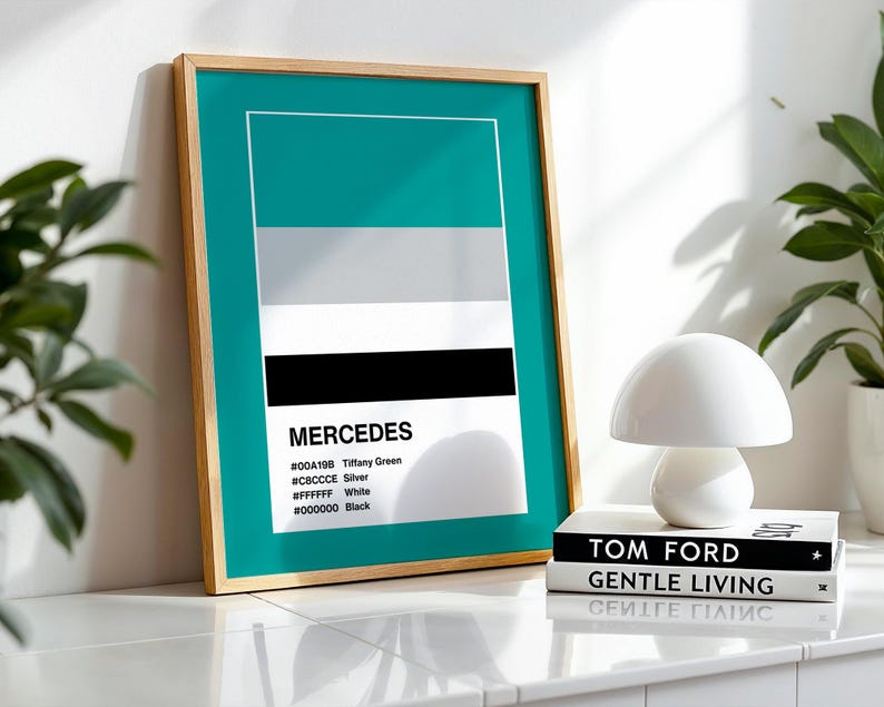 Mercedes F1 Pantone Colors Poster: Formula One Racing Art (digital ...