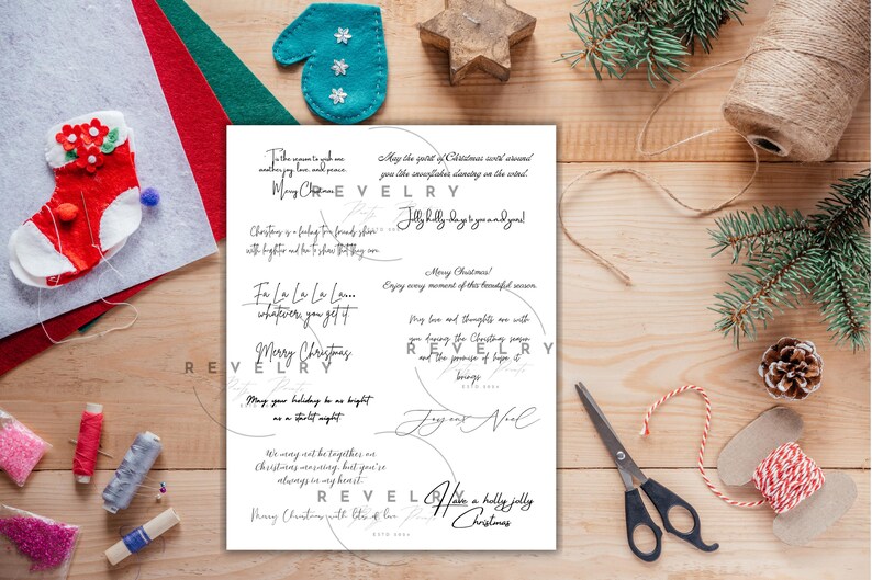Printable Christmas Card Sayings - Holiday Sentiment Inserts (digital ...
