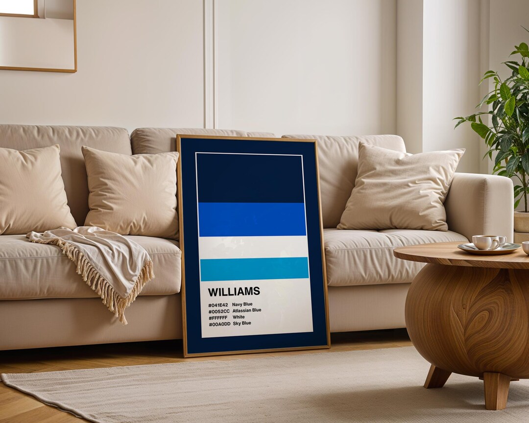 Williams Racing F1 Poster: Pantone Colors Formula One Art (digital ...