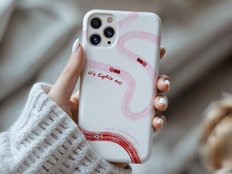 F1 iPhone Case: Pink & Red 'lights Out' Painted Design - Etsy