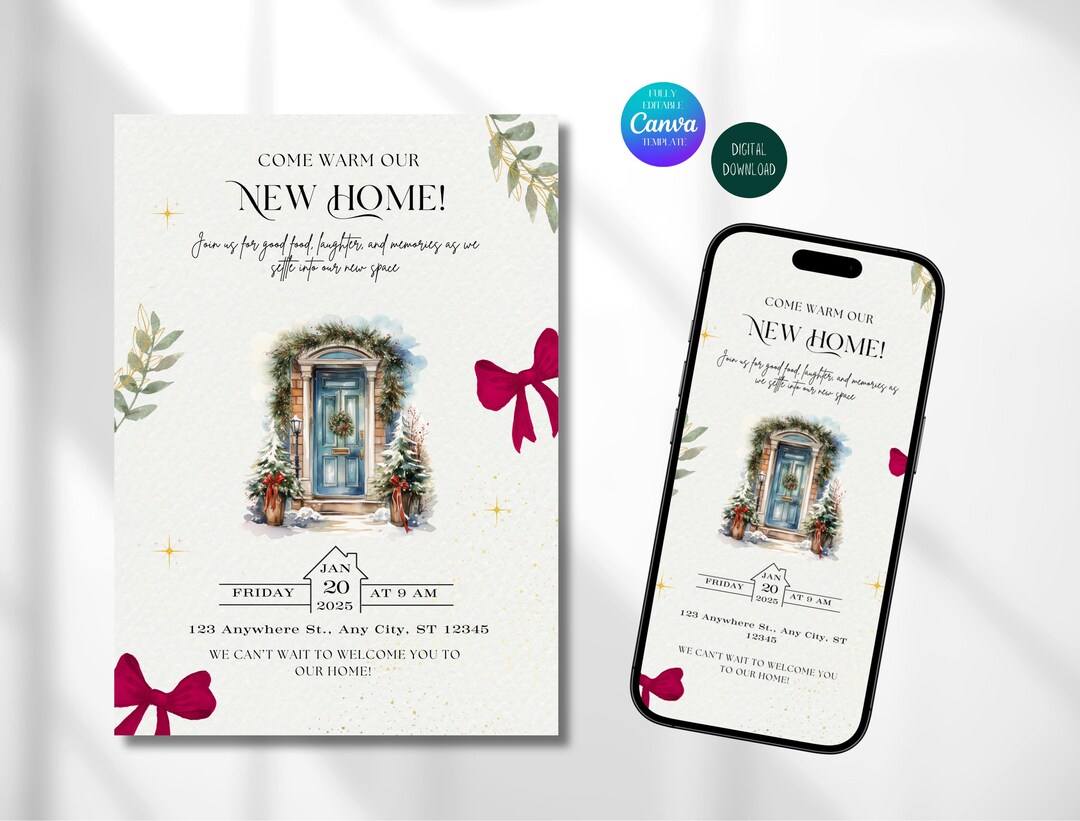Housewarming Invitation Editable Minimalist & Modern Digital Template ...