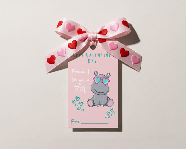 Safari Animal Valentine's Day Gift Tags: Printable Colorful Valentine ...