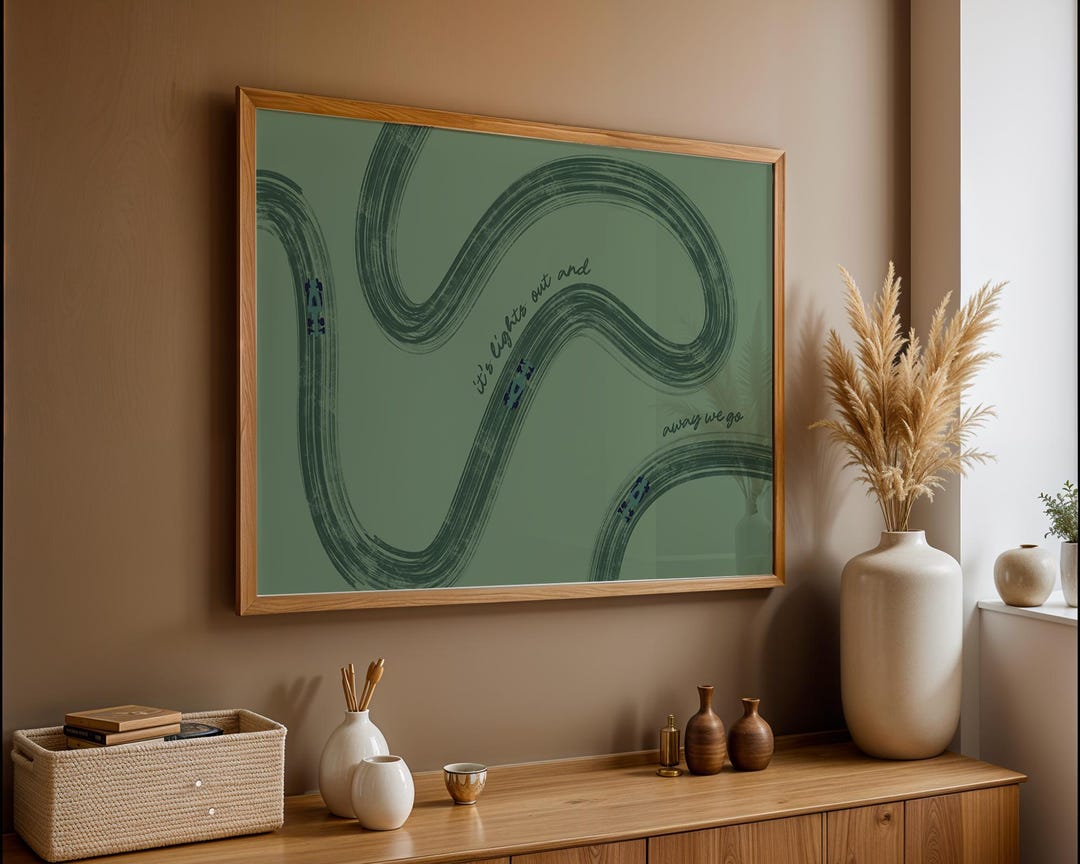 Horizontal F1 Racing Monochrome Green Painted Poster: Minimalist ...