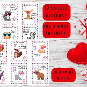 Printable Woodland Forest Animals With Sunglasses Class Valentines ...