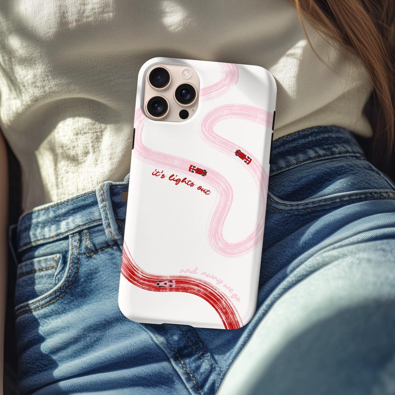 F1 iPhone Case: Pink & Red 'lights Out' Painted Design - Etsy