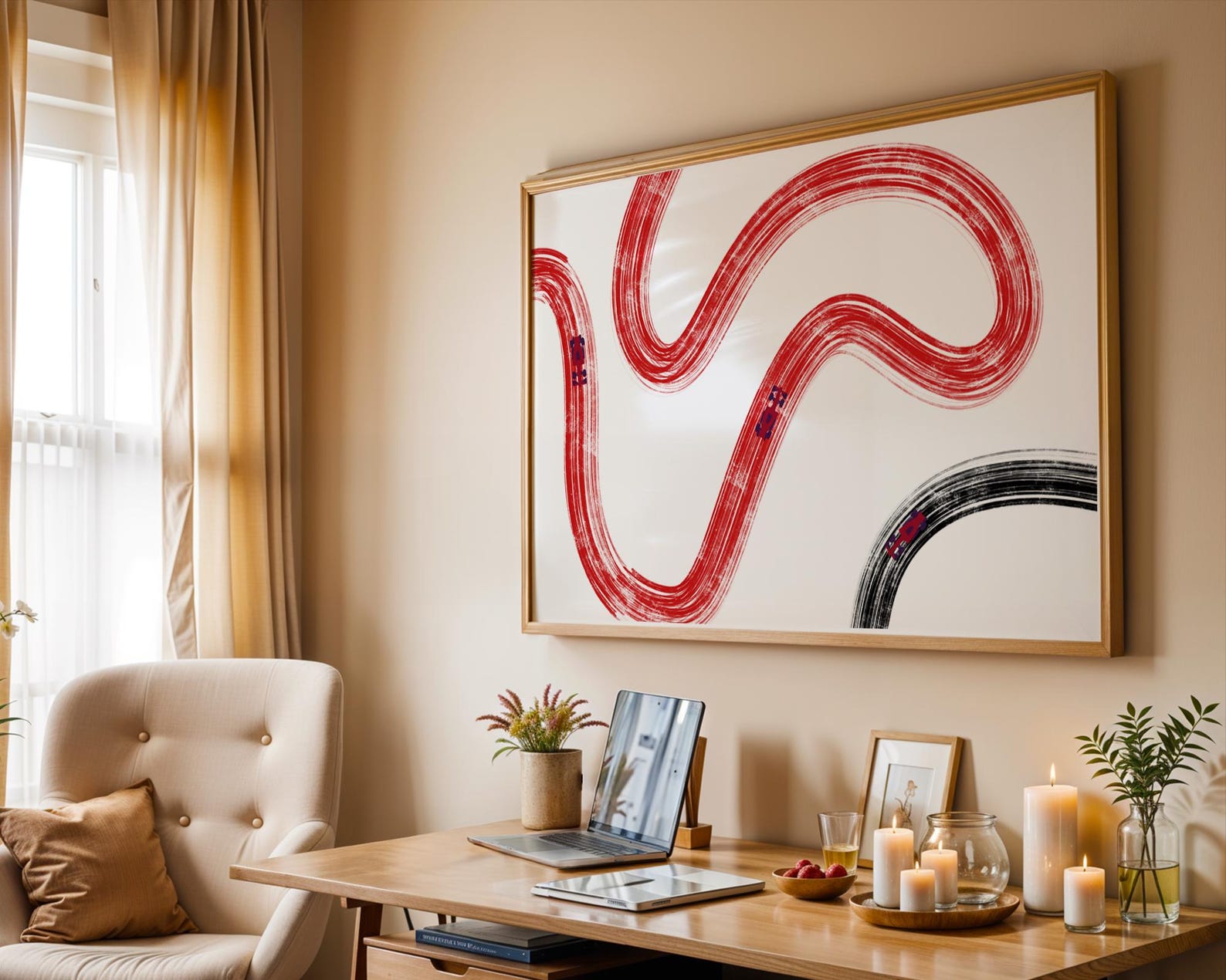 Ferrari F1 Racing Horizontal Poster: Minimalist Red Formula One Art ...