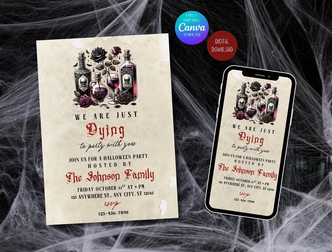 Vintage Parchment Halloween Party Invitation: Elegant Gothic Design ...