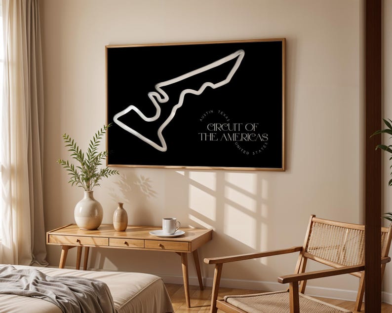 Horizontal COTA F1 Track Poster: Minimalist American Grand Prix Art ...
