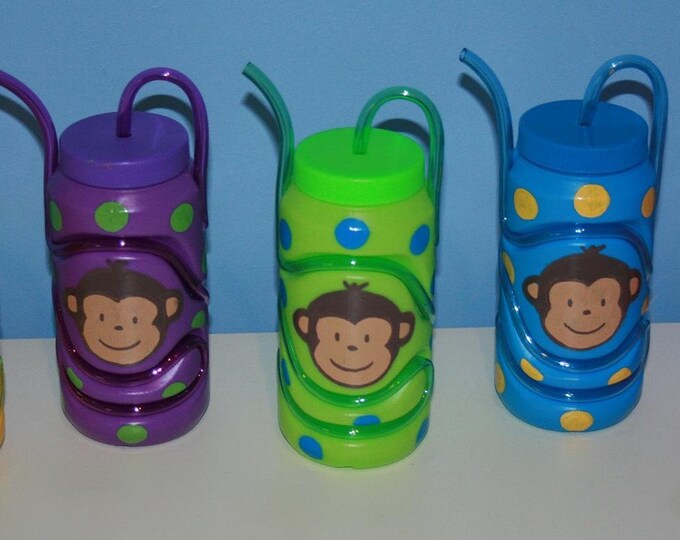 Crazy Straw Cups With Monkeytheme Custom Listing for Abeffa - Etsy