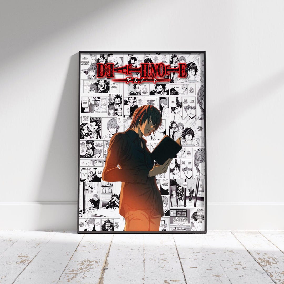 Death Note Manga Poster - Light Yagami - Curated Manga Panels - Digital ...