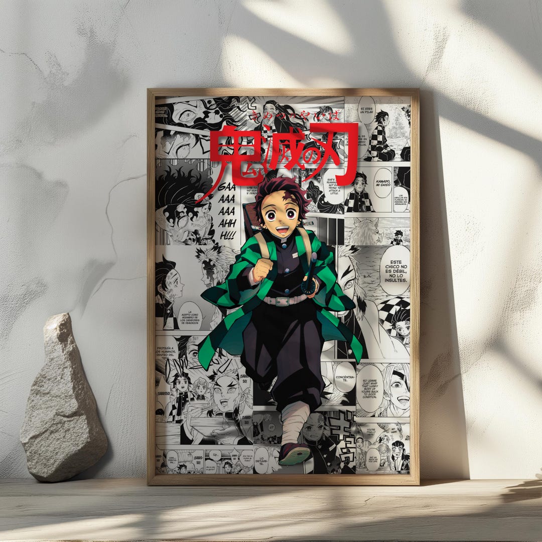 Demon Slayer Manga Poster - Tanjiro Kamado - Curated Manga Panels ...