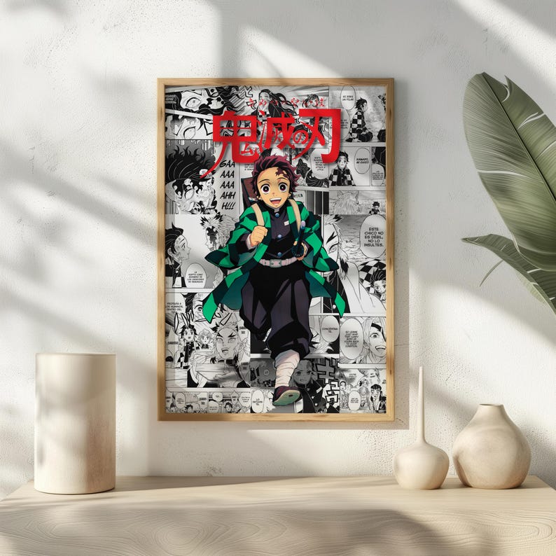 Demon Slayer Manga Poster - Tanjiro Kamado - Curated Manga Panels ...
