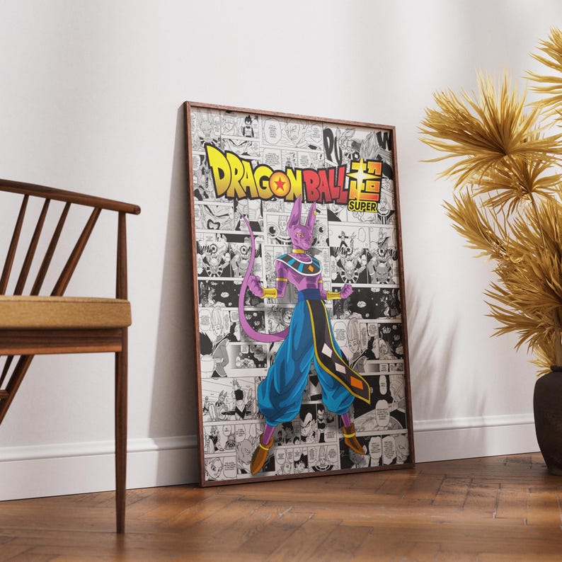 Beerus Character Poster | Dragon Ball Poster | Anime Poster | Wall Art ...
