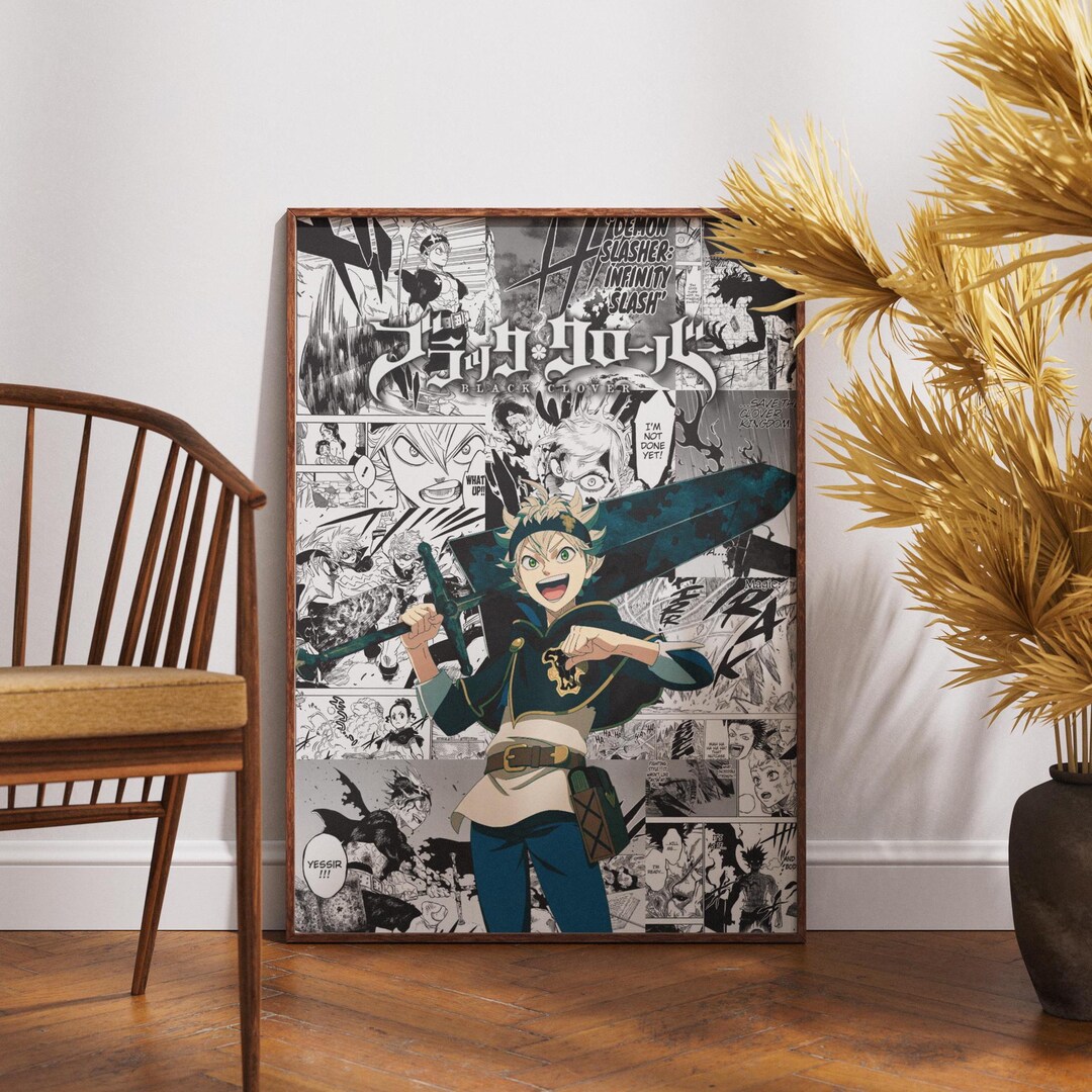 Black Clover Manga Poster - Asta - Curated Manga Panels - Digital Print ...