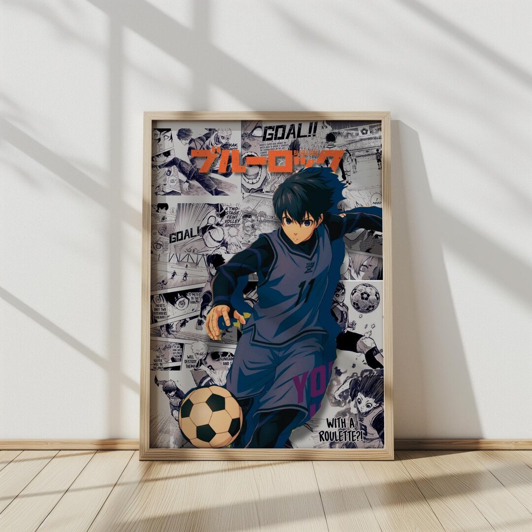 Blue Lock, Isagi Yoichi Poster, Anime Wall Art, Manga Poster, Blue Lock ...