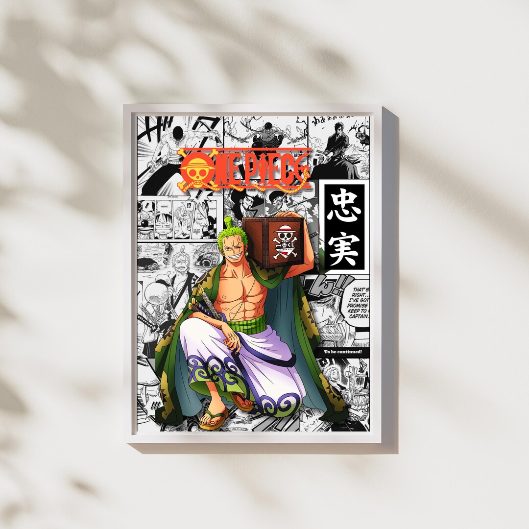 Zoro Art Print, One Piece Poster, Zoro Wall Art, One Piece Wall Art ...