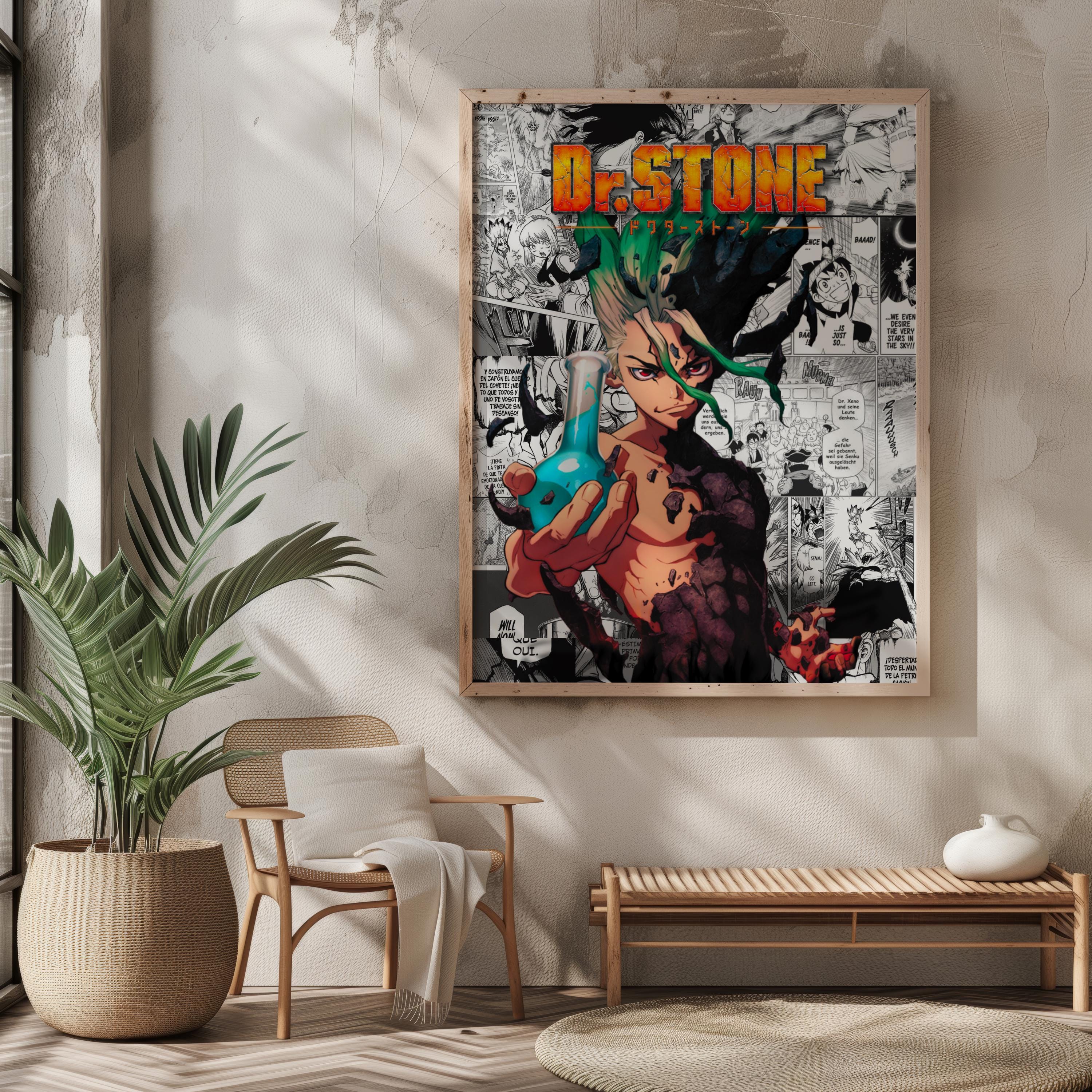 Dr. Stone Manga Poster - Senku Ishigami - Curated Manga Panels ...